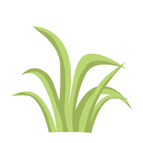 Premium Vector Cartoon Plant Green Grass Vector Isolated Object Illustration