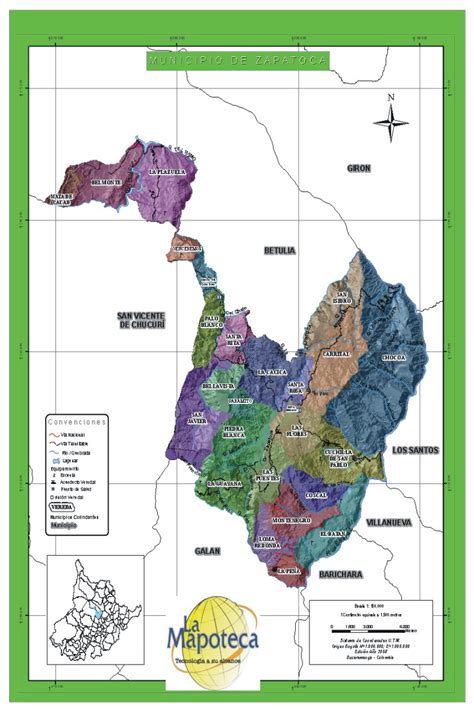 Atlas De Santander Municipios Provincias Y Veredas Zapatoca