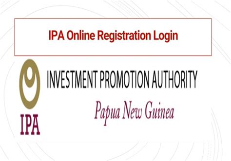 Ipa Online Registration Login Png Investment Promotion Authority Registration Form Download