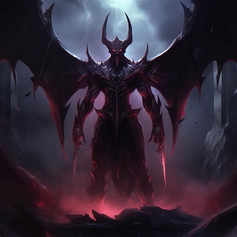 Premium Photo Demonic Looking Demonic Demon Standing In A Dark Cave