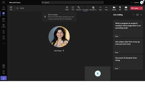 Live Coding Interview Using Shared Meeting Stage Code Samples