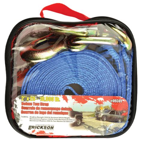 2″ X 20′ 10000 Lb Tow Strap With Forged Safety Snap Hooks