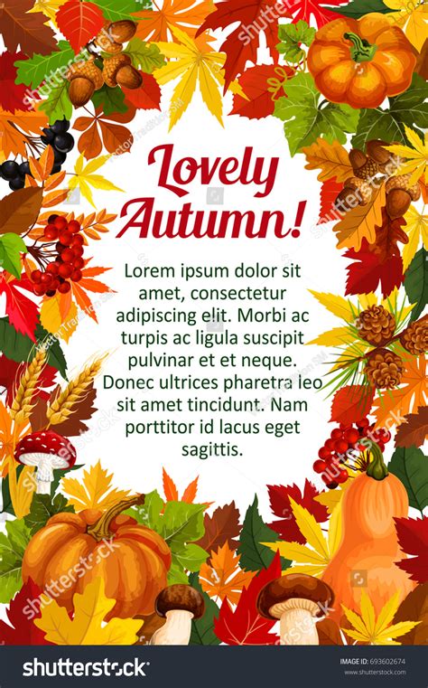 Autumn Leaf Poster Template Fall Nature Stock Vector Royalty Free