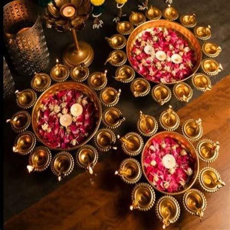 Metal Polished Dia Brass Urli Diwali Ting Urli Urli Set Of 3 At