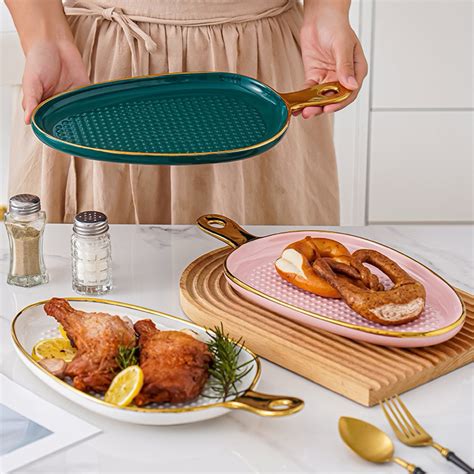 Jual Piring Steak Piring Saji Plating List Gold Piring Keramik Piring Mewah Shopee Indonesia