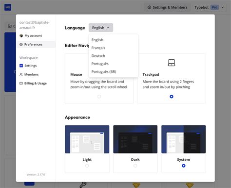 User Preferences Typebot Docs