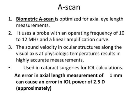 A Scan B Scan And Biometry 19pptx Eye And Vision Conditions