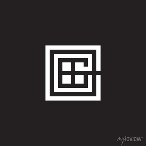 Letter Ec Square Window Design Logo Vector Posters For The Wall