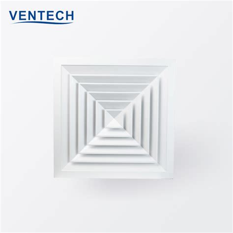 Air Terminal 4 Way Diffuser Ventilation Square Diffuser With Plenum Air Diffuser And Ceiling
