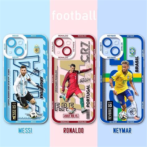 เครื่องเล่นเพลง Messi Cristiano Ronaldo Neymar Shell สําหรับ Iphone 16