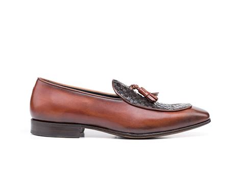 Claudio Mocassino Con Nappina Calf Crust Marrone Intrecciato Testa Di Moro Designitalianshoes