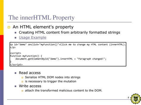 ppt mxss attacks attacking well secured web applications by using innerhtml mutations