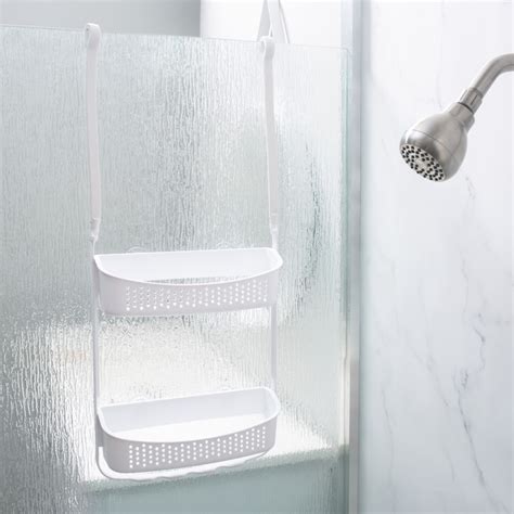 Bath Bliss White Plastic 2 Shelf Hanging Shower Caddy 433 In X 126 In