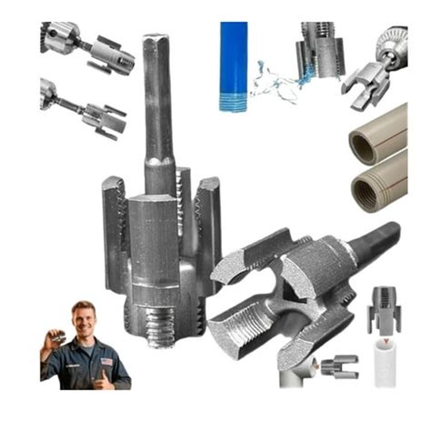 Curymay 3pcs Integrated Pvc Pipe Threader Tool 12and34and1dual