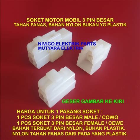 Socket Connector 3 Pin Large Car Motorcycle Socket Connector Material