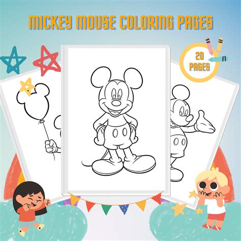 Gambar Mewarnai Mickey Mouse