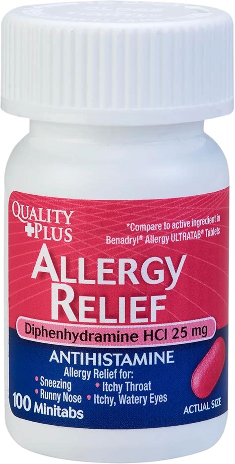 Quality Plus Allergy Relief Tablets With Diphenhydramine 25mg India Ubuy
