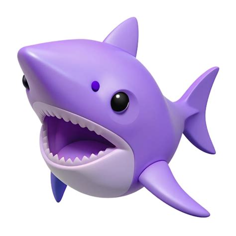 A Purple Shark Toy With A Shark On The Front And The Bottom Half Of It