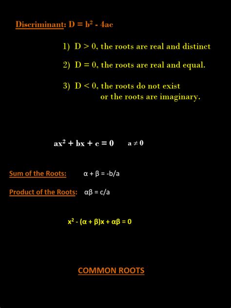 Quadratic Equations Notes Pdf