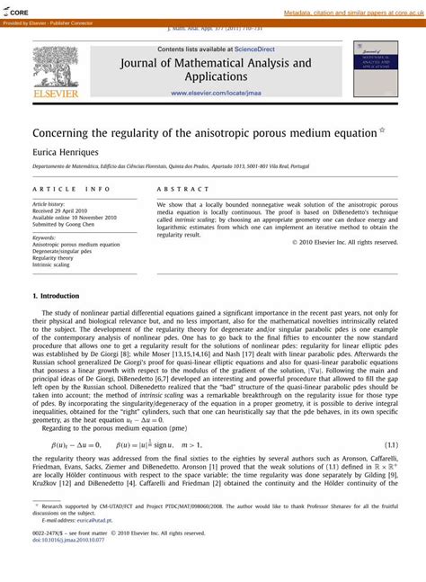 Pdf Contents Lists Available At Sciencedirect · Russian School Generalized De Giorgis