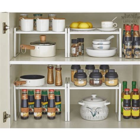 Sg Seller Can Stack The Kitchen Shelving Cabinet Layered Shelf The