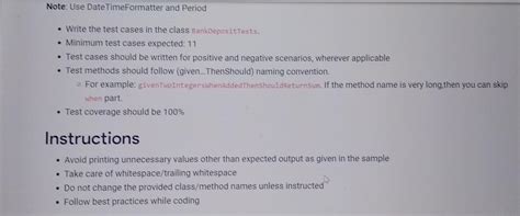 Exercise Test Driven Development TDD Problem Chegg