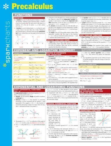 Sparkcharts Ser Precalculus Sparkcharts By Sparknotes 2014 Ph For