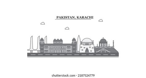 Outline Skyline Panorama City Karachi Pakistan Stock Vector Royalty