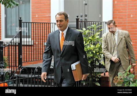 House Speaker In Waiting Rep John Boehner R Ohio Leaves His Home For