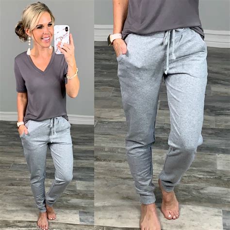 Grey Pocket Joggers Trendy Fall Outfits Joggers Outfit Women Jogger