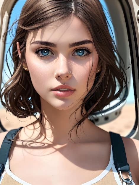 Premium Photo White Skin Girl In Kitchen Ai Generative