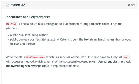 solved question 32 8 pts inheritance and polymorphism