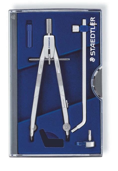 Staedtler Mars Professional 555 Compass Set With Lead Part Extension Bar Technical Pen Adapter