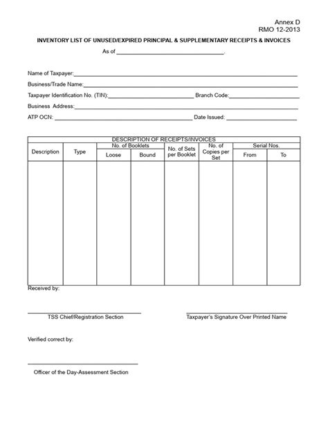Annex D Template 2024 Pdf