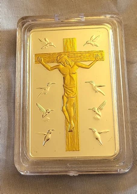 Jesus 10 Commandments Gold Silver Bar Man Vatican City U Bible Pope