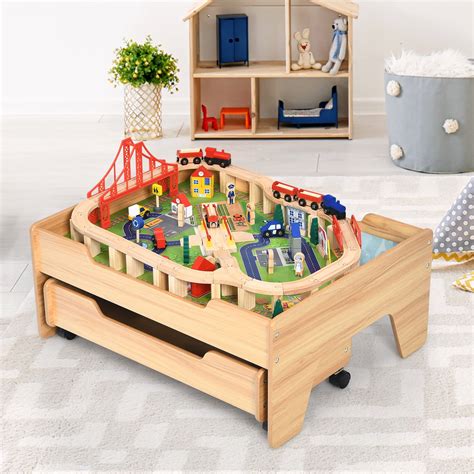 Wooden Train Set Table