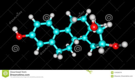 Estriol Molecular Structure Isolated On Black Stock Illustration