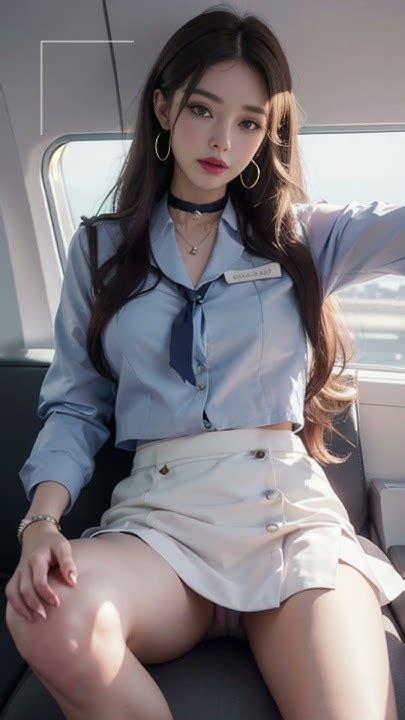 Airline Stewardess Lift Up Part 2 [4k Ai Lookbook] Girl Air Hostess