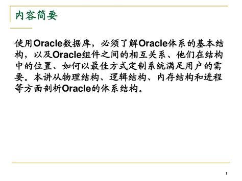 第 章 Oracle体系结构 word文档在线阅读与下载 无忧文档