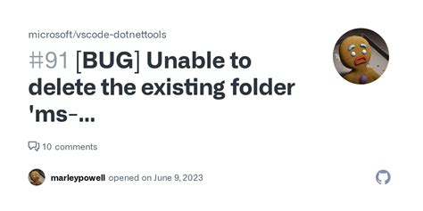 BUG Unable To Delete The Existing Folder Ms Dotnettools Csdevkit Win X While