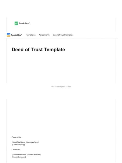Deed Of Trust Template Pdf