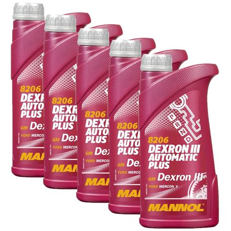 5x MANNOL ATF Öl Dexron III Automatik Getriebeöl Servoöl, 1L autoteile ...