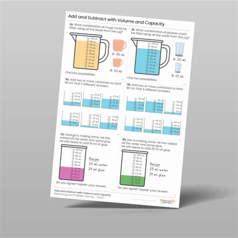 Year 2 Add And Subtract With Volume And Capacity Reasoning And Problem Solving Resource