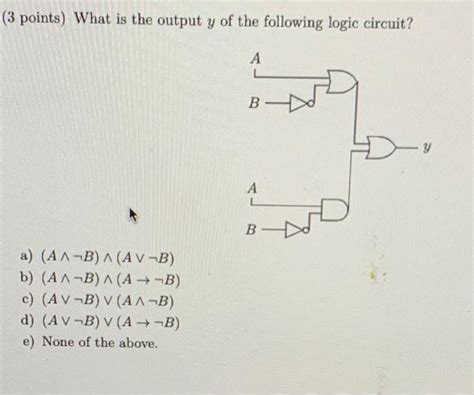 Solved 3 Points What Is The Output Y Of The Following