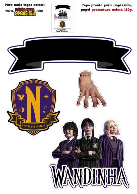 Topo De Bolo Wandinha Modelo 01