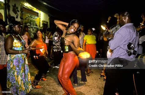 Women Dance On The Streets Of Kingston To All Night Dancehall A Very
