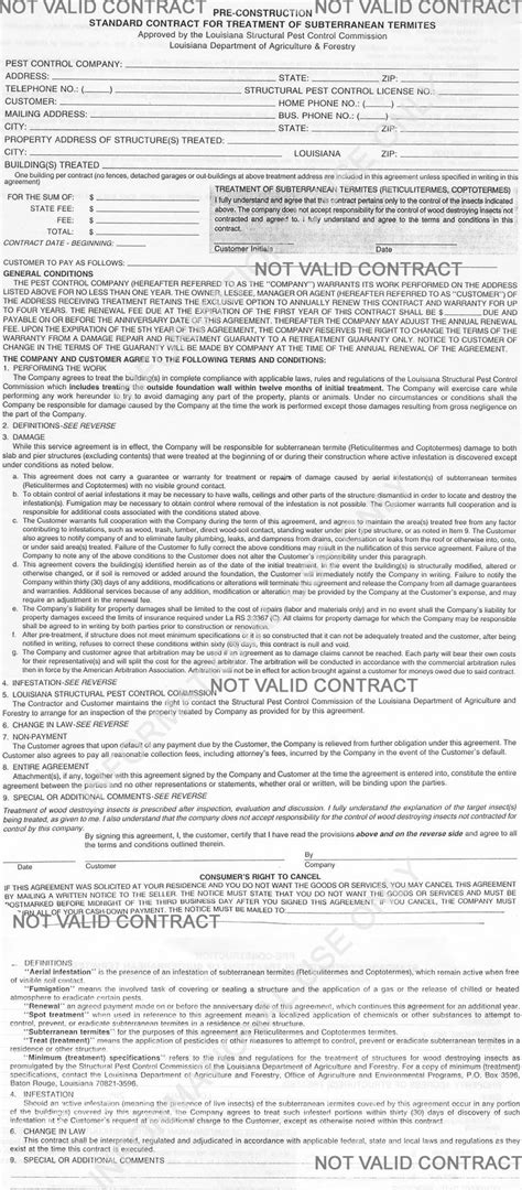 Termite Service Contract At Linda Rice Blog