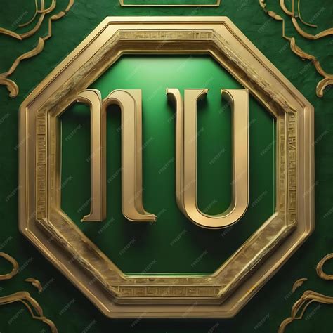 Premium Ai Image Mu Sign Mu Letter Greek Alphabet Symbol Green Hexagon
