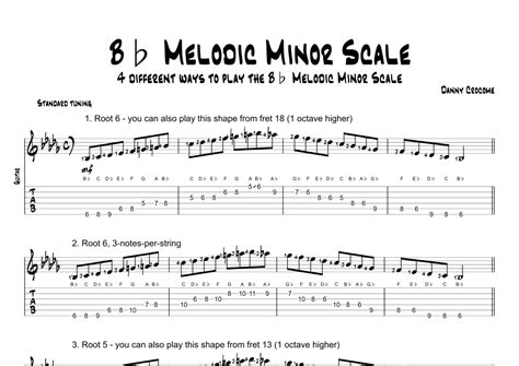Bb Melodic Minor Scale 4 Ways To Play By Traditional Sheet Music For