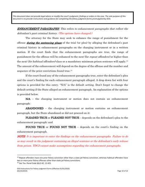 Texas Instructions For Felony Judgment Forms Fill Out Sign Online